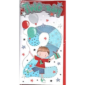 Age 2 Birthday Card Juvenile Card for a 2 Year old Boy: Amazon.co.uk ...