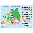 Wisdom Learning Europe & Flags Map - Childrens Wall Chart Educational ...