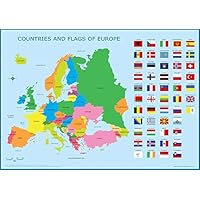 Wisdom Learning Europe & Flags Map - Childrens Wall Chart Educational ...