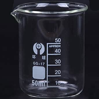 2PCS Chimica Vetro borosilicato Becher, GG17 laboratorio Beaker 50ML ...