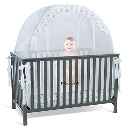Breathable Crib Cover Baby Crib Tent Canopy - See-Through Mesh Safety ...