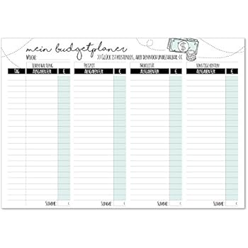 Mein Budgetplaner I dv_325 I DIN A4 I mint I Haushaltsplaner ...