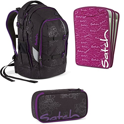 Satch by Ergobag Purple Hibiscus Pack 3er Set Schulrucksack ...