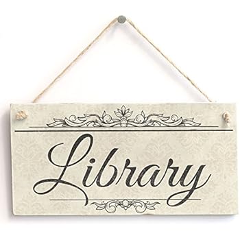 Library - Stylish Vintage Style Handmade Library Door Sign: Amazon.co ...