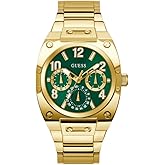 GUESS Stainless Steel Analog Green Dial Men Watch-Gw0456G3, Gold Band ...