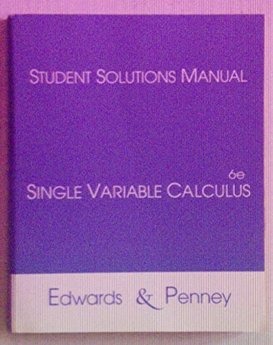 Buy student Solutions Manual for Single Variable Calculus Book Online ...