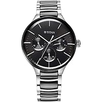 Titan Ceramic Fusion Quartz Multifunction Blue Dial Silver Dual-Toned ...