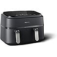 AirFryer PHILIPS NA351/00 Edelstahl 9,0 l Doppelschüssel 38,25 x 44,39 ...