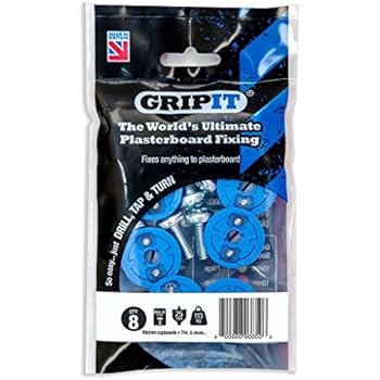 GripIt Blue 25mm Plasterboard Fixings For Stud Walls - Max Load 113Kg ...