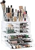 Beautify 6 Tier Clear Acrylic Cosmetic Makeup Cube Organiser With 5 ...