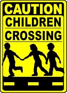 Caution Children Crossing Sign LARGE: Amazon.co.uk: Car & Motorbike