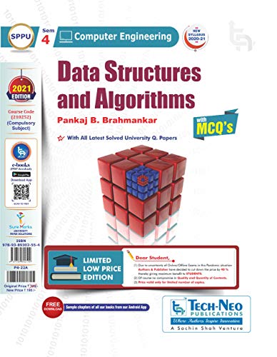 Buy Data Structures and Algorithms with MCQ's For SPPU Sem 4 Computer ...