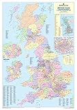 laminated Educational wall poster UK counties map | GB Great Britain ...