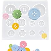 Qinuseaks Button Silicone Moulds for Resin, 4 Pcs Round Buttons Charms ...