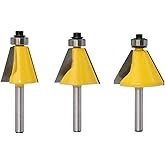 Petansy 3Pcs 8mm Shank Chamfer & Bevel Edging Router Bit Wood Milling ...