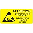 UREC-100 Pcs of Yellow ESD Anti-Static Sealing Caution Stickers and ...