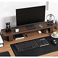 carpentray Wooden 80CM Computer Monitor Stand, Monitor Riser Desk Shelf ...