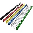 RAYSON Plastic Comb Binding Spines, 21-Ring, 55 Sheet Binding Capacity, 10mm, A4 Colorful ...