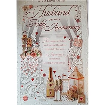 For My Husband On Our 40th Ruby Wedding Anniversary Card - Good Quality ...