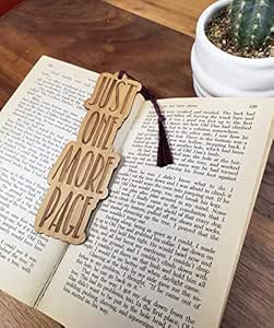 Wood Bookmark - Just One More Page - Laser Engraved Alder Wood Book ...