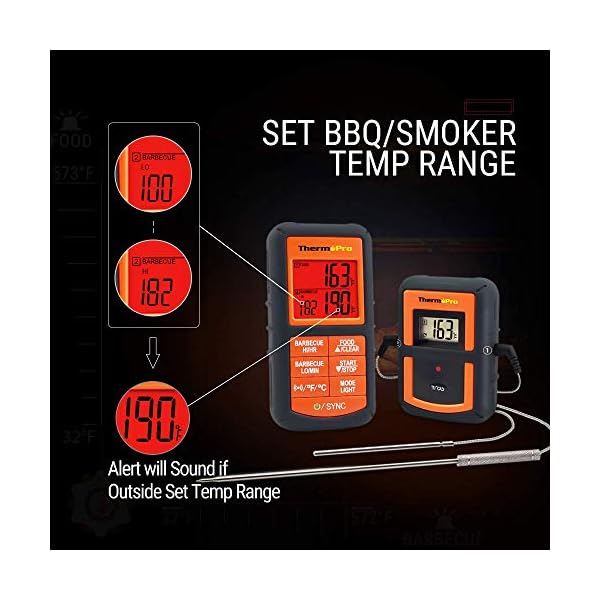 ThermoPro TP08 Barbecue Funk Grillthermometer Set Digitales ...