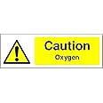 Caution Oxygen safety sign - Self adhesive sticker 300mm x 100mm ...