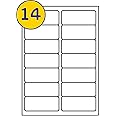 LABELS4U 500 Sheets A4, 14 Labels per Sheet, Size 99.1 x 38.1mm (7000 ...