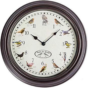 Novelty Bird Sounds Wall Clock - 12 Singing Birds: Amazon.co.uk ...