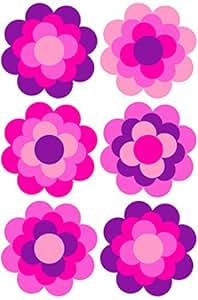 6 Prilblumen Aufkleber "Special Pink Edition" 150 mm, Retro Style 70er ...