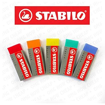 STABILO Legacy Large White Eraser Plastic Rubber Erasers [Pack of 5 ...