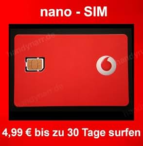 Vodafone D2 WebSessions Prepaid nano Surf SIM Karte: Amazon.de: Elektronik