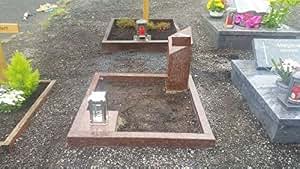 Urn Garden Edging and Stele on Headstone Tombstone Granite Grave Border ...