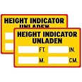 2 x Height Indicator Unladen HGV Commercial Vehicle CAV Sticker ...
