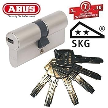 ABUS EC550 Profil-Doppelzylinder Länge 45/45mm mit 6 Schlüssel: Amazon ...