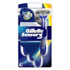 Gillette Sensor 3 Blade Disposable Razors - Pack of 4: Amazon.co.uk ...