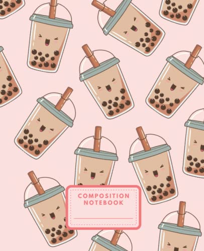 Boba Milk Tea Composition Notebook: Boba Tea Journal Diary | Kawaii ...