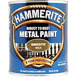 Hammerite Direct to Rust Metal Paint - Smooth Gold Finish 250ML ...
