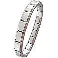 Quiges - 9mm Italian Style Charm Link Module Bracelet Stainless Steel ...