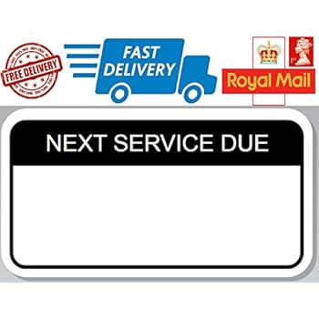 100 x Next Service Due Labels Next Service Reminder Stickers: Amazon.co ...