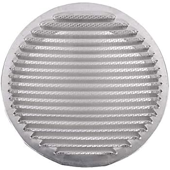 Galvanised Metal Circular Weather Louvre Air Vent Grille with Insect ...
