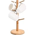 Chstarina Wooden Mug Tree Stand Set of 6 Cups Mug Holder Mug Rack Wood ...