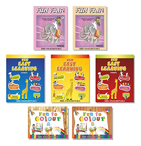 Buy UKG LKG Kids Set of 7 Books English Mathematics GK Drawing Evs all ...