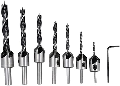 Malayas®Senker Bohrer 7 tlg HSS 5 Flöte Senkbohrer Set Screwdriver ...