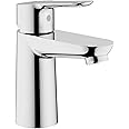 GROHE BauEdge - Smooth Body Single-Lever Basin Mixer Tap (1-Hole Installation, Metal Lever, 28mm ...