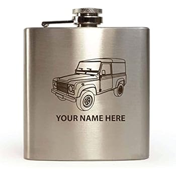 Land Rover Design - Personalised 6oz Hip Flask: Amazon.co.uk: Kitchen ...