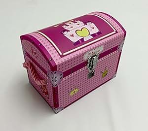 Girls Princess Pink Treasure Chest. Childrens Toy Box Storage. Small ...