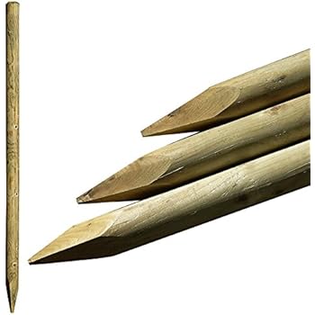 True Products 5 Pack - 1.2m (4ft) x 50mm Machined Round Wooden Treated ...