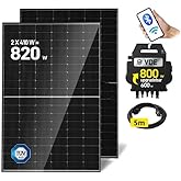 MAPLES KIT PANNELLO SOLARE DA BALCONE FOTOVOLTAICO plug&play 800w IMPIANTO COMPLETO INVERTER E 2 ...