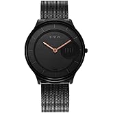 Titan Mens 42.55 x 4.10 x 38 Edge Metal II Black Dial Stainless Steel ...