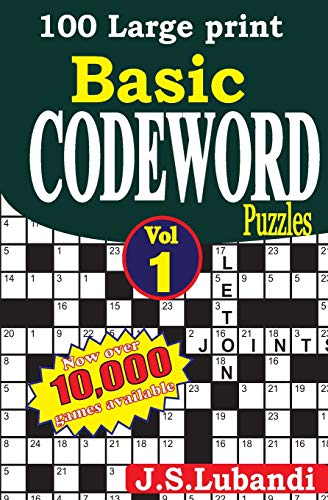 100 Large print Basic Codeword puzzles: Volume 1 (Brain Game Series ...